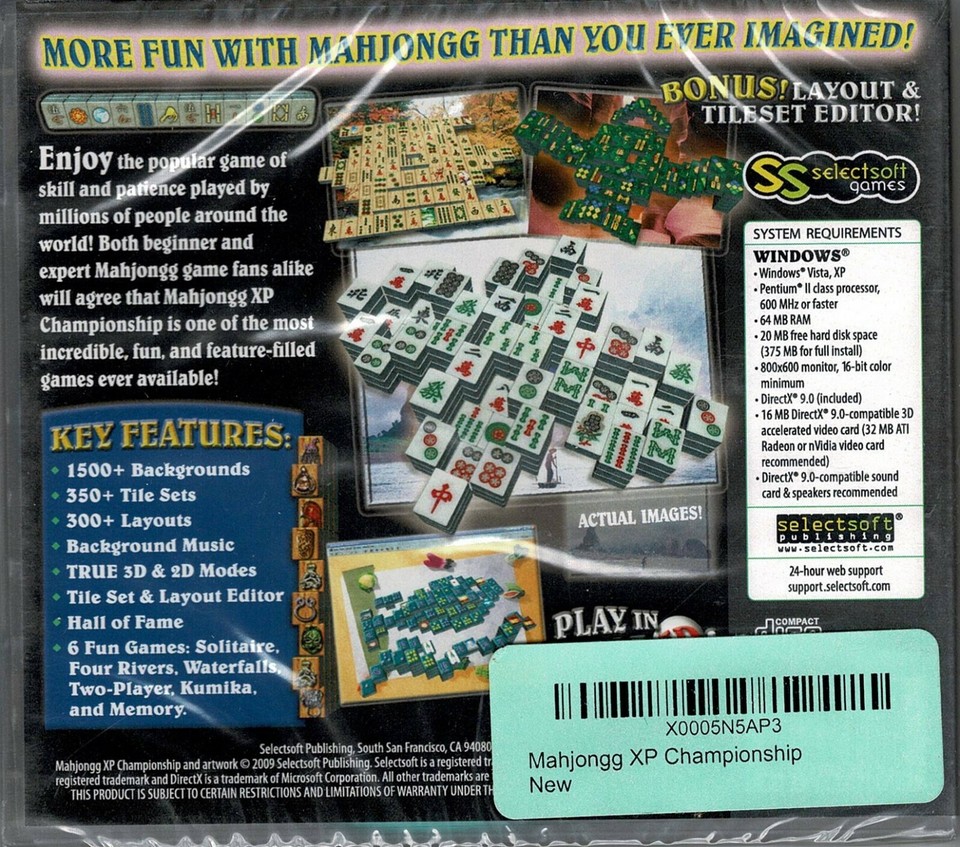 Mahjongg XP Championship Pc New Vista XP 1500 Backgrounds 350 Tile Sets ...