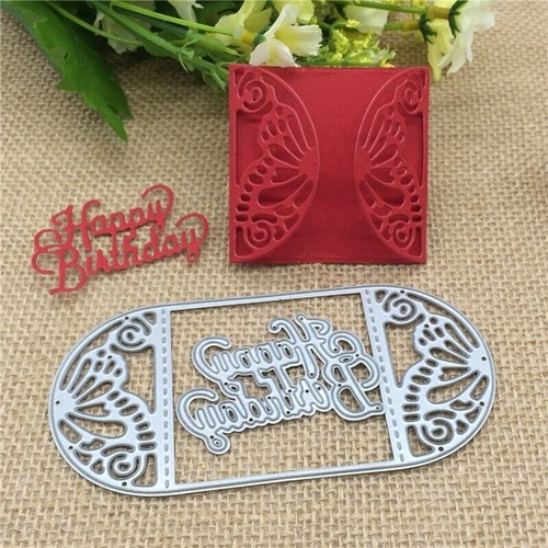 Happy Birthday Butterfly Edge Cutting Card Craft Cut Paper Dies Die ...