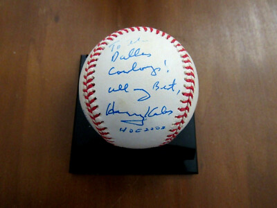 HARRY KALAS HOF 2002 PHILLIES SIGNED AUTO TO THE DALLAS COWBOYS ...