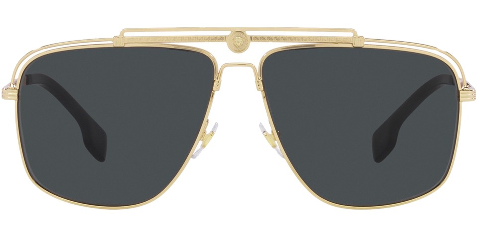 Versace Men's Gold-Tone Brow-Bar Navigator Sunglasses - VE2242 100287 ...