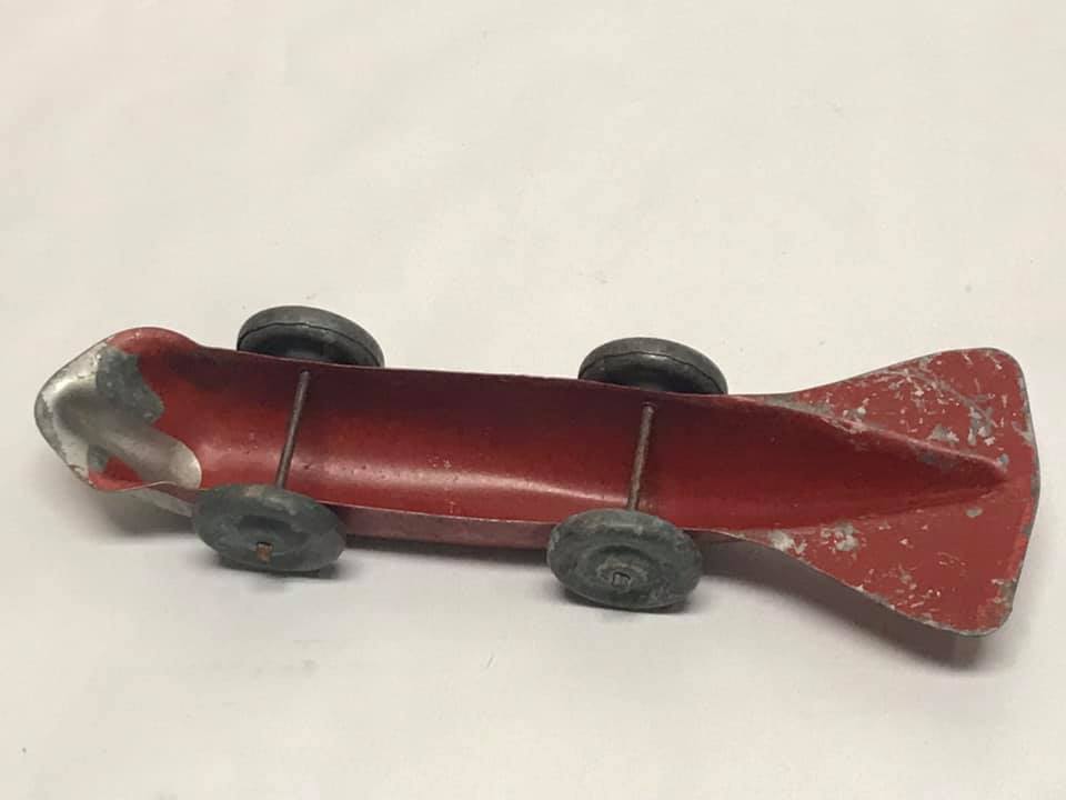 Antique Pressed Steel Fishtail Race Car | eBay