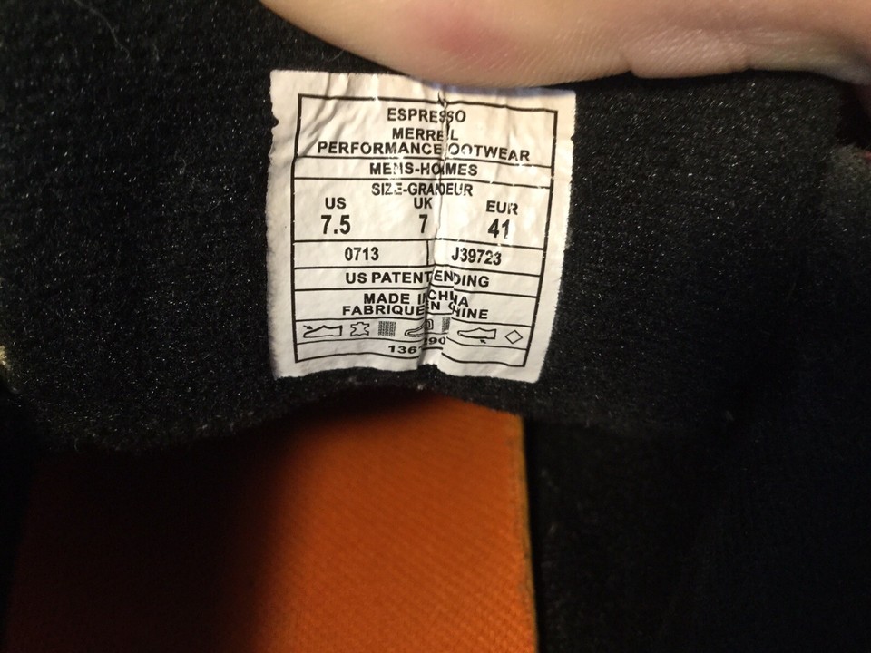 Merrell Espresso Continuum Ortholite Waterproof Men’s Size 7.5 Low ...
