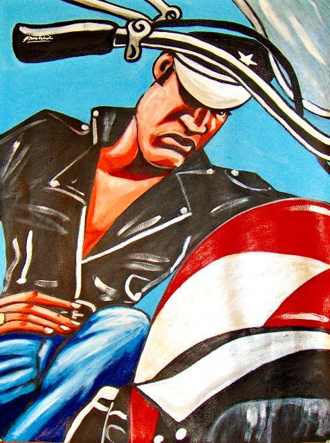 ELVIS PRESLEY PRINT poster motorcycle leather jacket biker cap harley ...