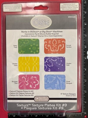 Sizzix Texturz Texture Plates Kit #9 for Embossing & Texturing 655423 ...