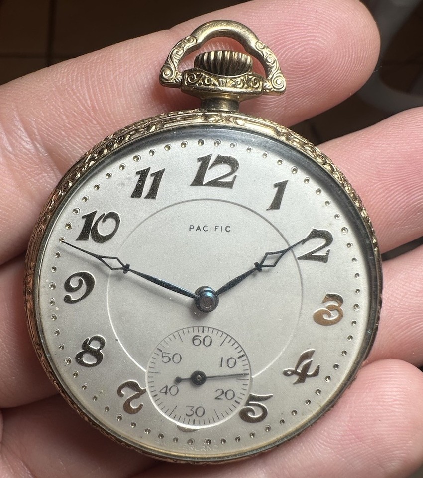 Rare Elgin / Pacific 15j-Antique Early Pocket Watch-( Gold Filled ...