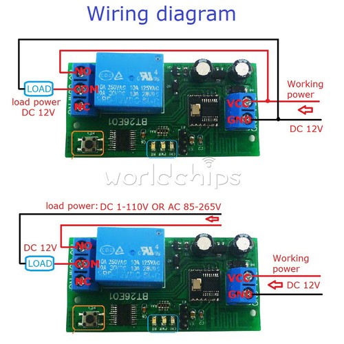 1 Channel Bluetooth BLE 5.2 Relay Module Control Board 6 Commands ...