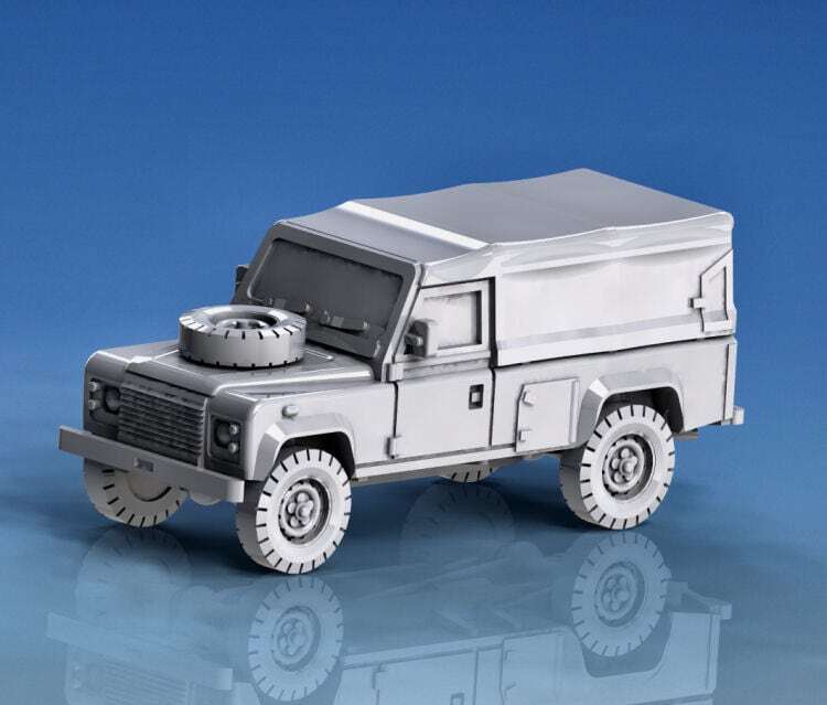 British Army LAND ROVER car model resin 3D printed various models and ...