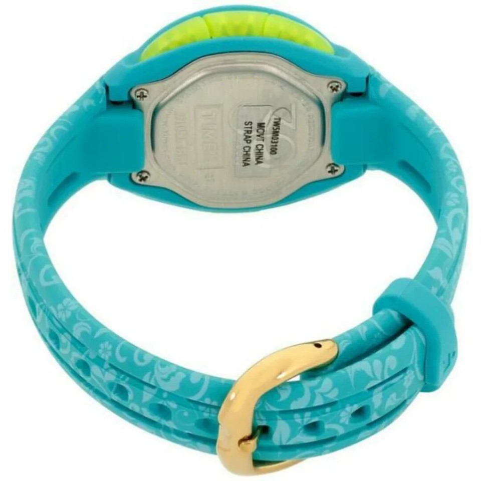 Timex Ironman Sleek 50 Lap Ladies 38mm Turquoise Floral Digital Watch ...