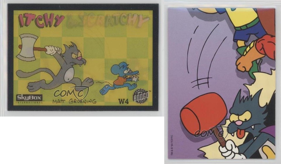 1993 SkyBox Bongo Comics Simpsons Wiggle Cards Itchy & Scratchy #W4 0aa ...