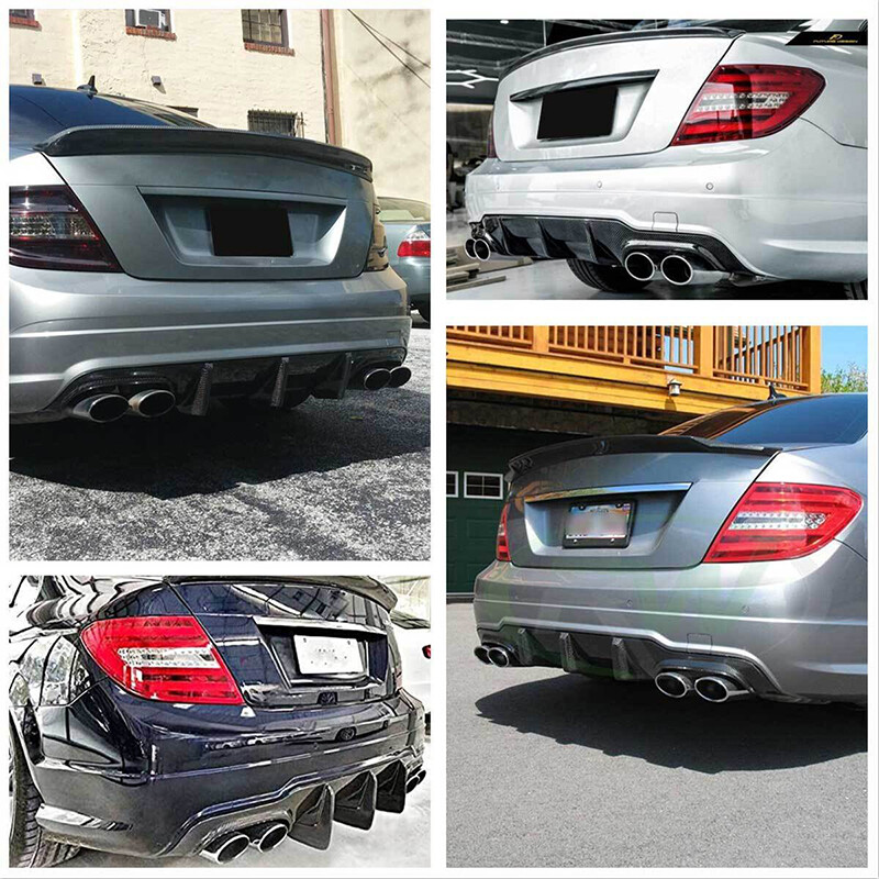 US For 2012-2015 Mercedes W204 C250 C300 C350 C63 AMG Rear Diffuser ...