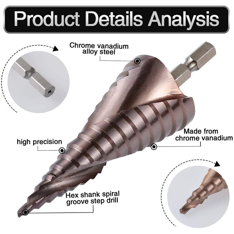 M35 HSS Co Step Drill Bit Cone Drill Bits 4-32Mm Wood Stainless Steel ...