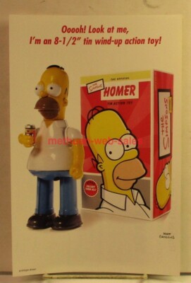 The Simpsons~Homer~Wind-up Action Toy Dealer Sales Card~Toy Fair 2002 ...
