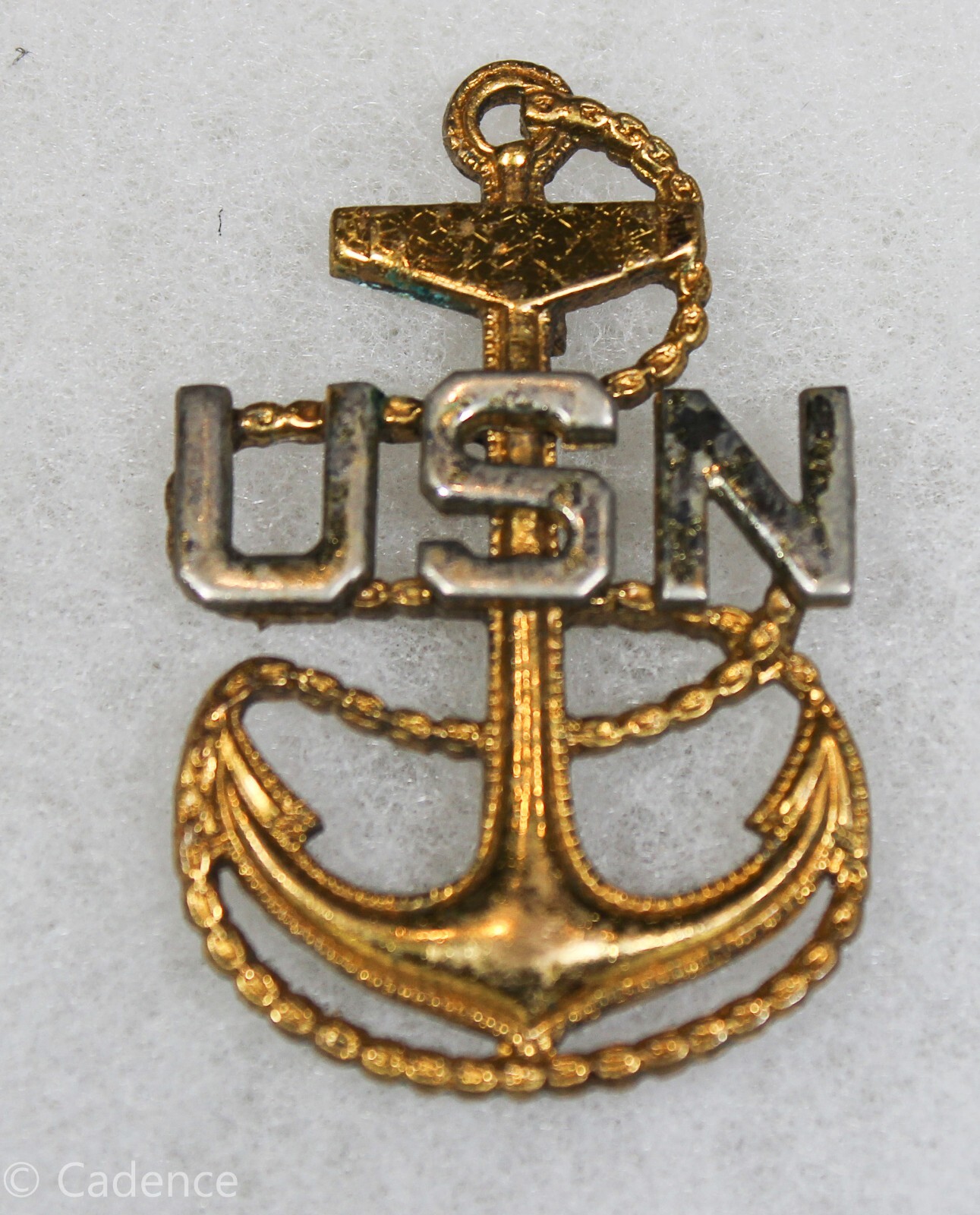 US WW2 USN Navy CPO Chief Petty Officer's Visor Hat Cap Badge Acid Test ...