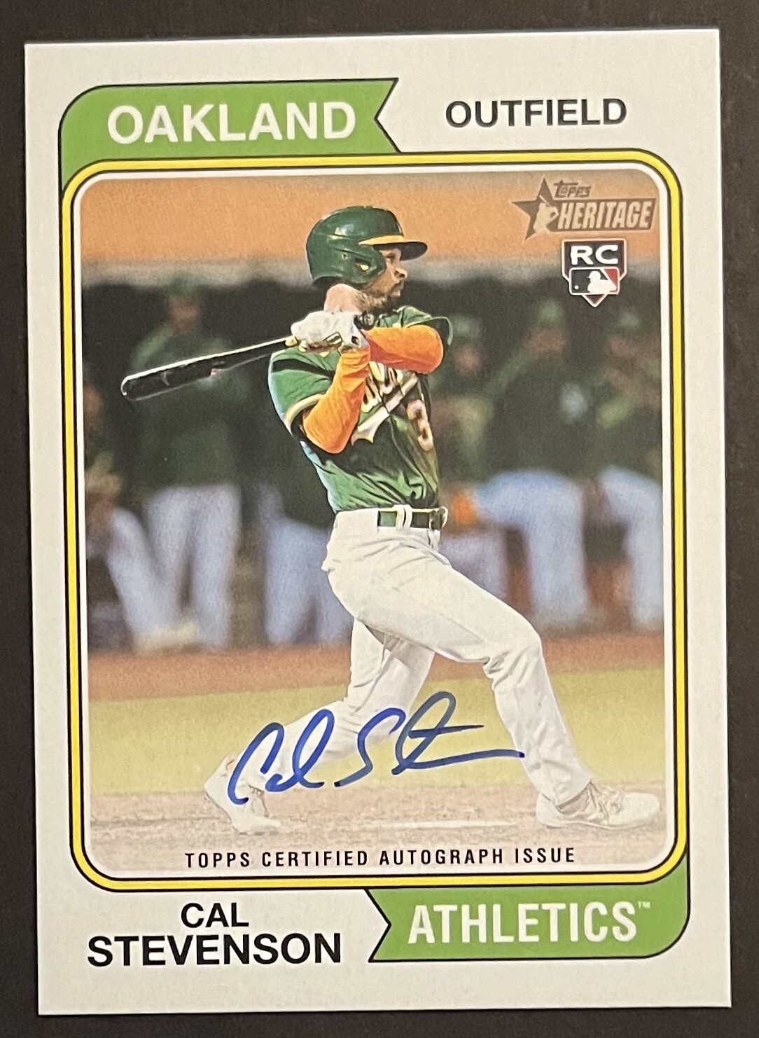 2023 TOPPS HERITAGE CAL STEVENSON RC HIGH NUMBER REAL ONE BLUE AUTO ...