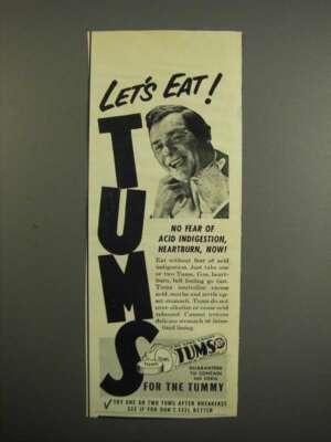 1952 Tums Medicine Ad - Let's Eat! | eBay