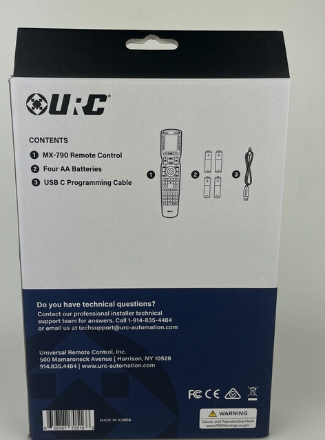 URC MX790 IR/RF PC Programmable Universal Remote w/ 2" Color Screen for ...