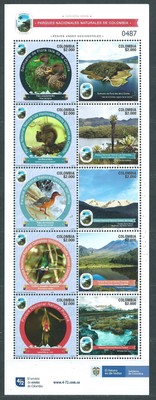 Colombia Mail 2020 Yvert 2103/2112 MNH National Parks Part III Wildlife ...