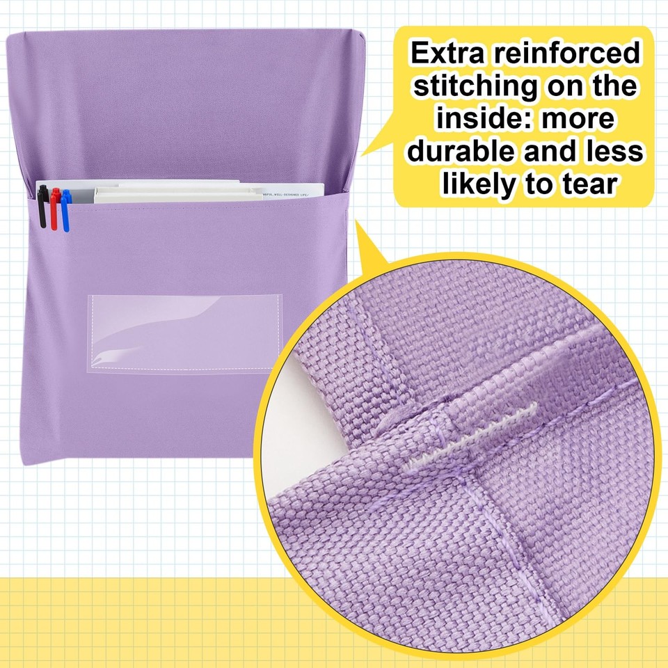 24 Pcs Chair Pockets for Classroom Chairback Pocket Chart 14 x 18 Inch ...