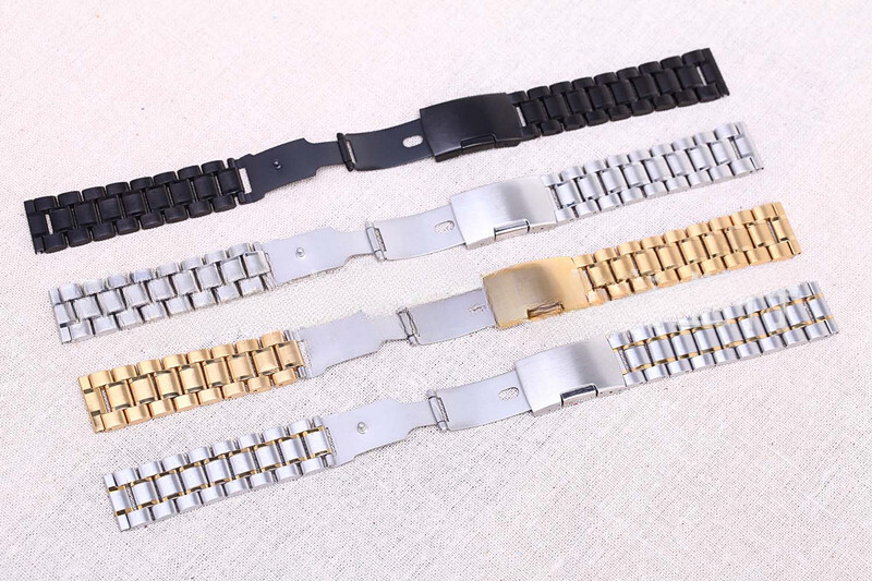 High quality Solid Stainless Steel Watch Strap Band Mens Metal Bracelet ...