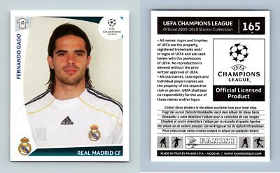 Fernando Gago - Real Madrid #165 UEFA Champions League 2009-10 Panini ...