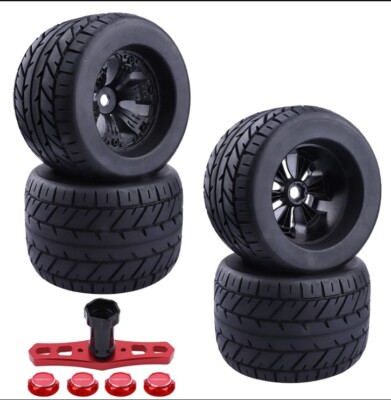 HobbyPark 4PC Set 1/8 On-Road Wheels Tires & Rims 17mm Hex for 1:8 RC ...