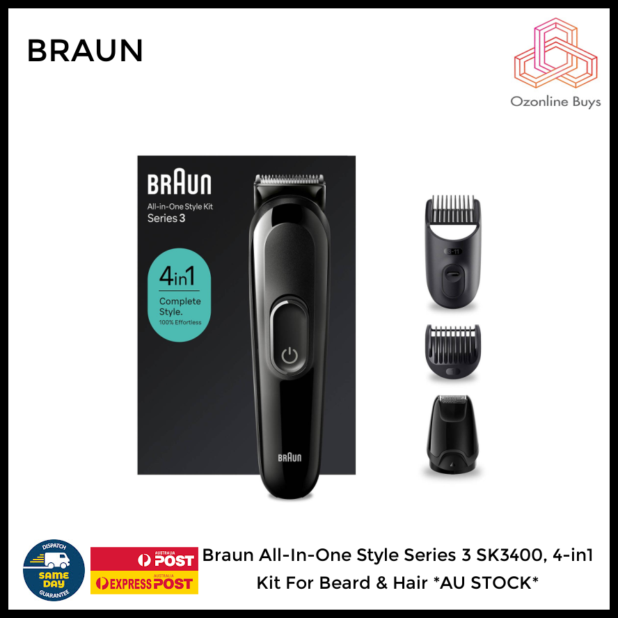 Braun All-In-One Style Series 3 SK3400, 4-in1 Kit For Beard & Hair *AU ...