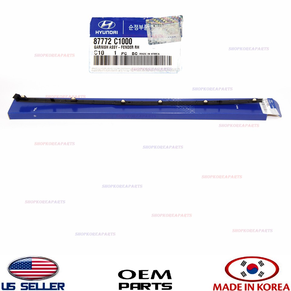 Genuine Fender Chrome Molding Right Passenger Side OEM Hyundai Sonata ...