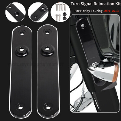 CNC Front Turn Signal Relocation Mounts For Harley Electra Glide FLHT ...