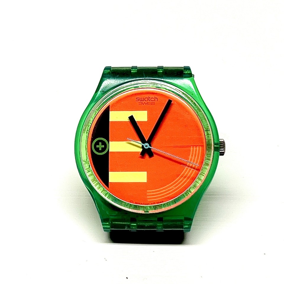 VINTAGE 1988 SWATCH WATCH NEON RIDER - PRE-OWNED NO BAND NO BATTERY ...