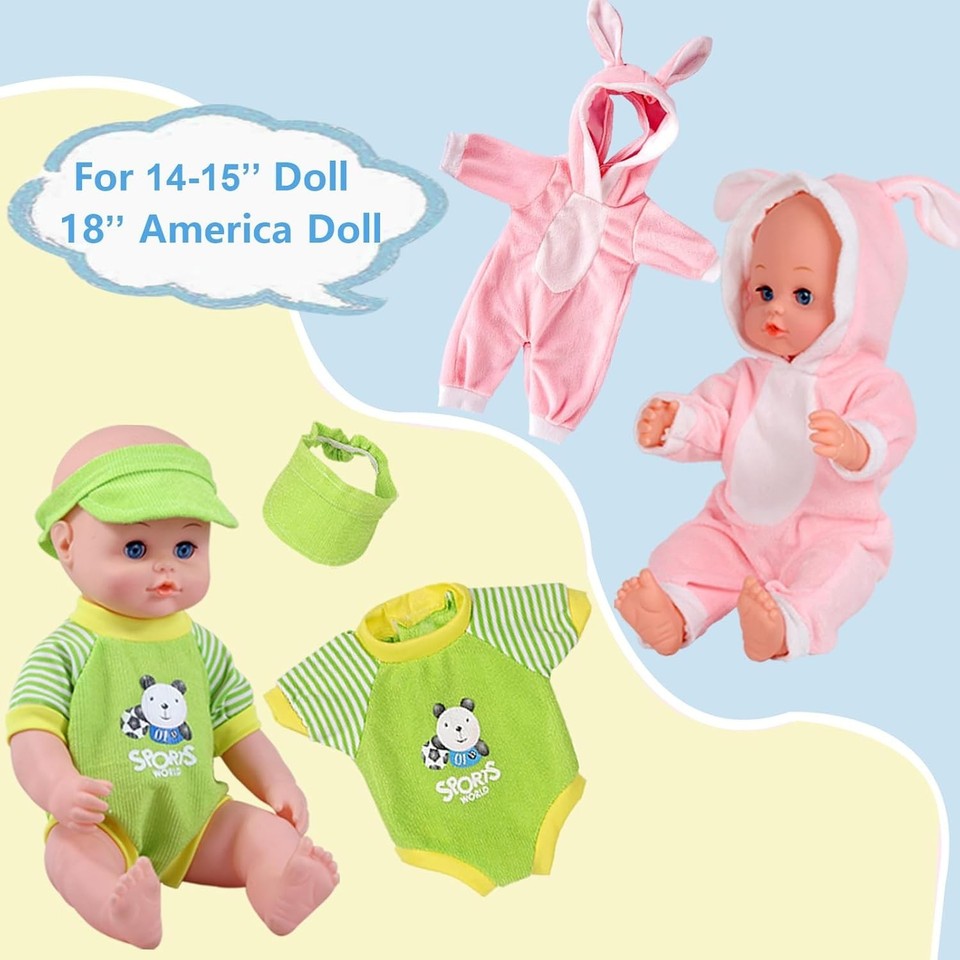 Handmade Doll Clothing Set - 9 Outfits for 14-16 Inch Dolls ...