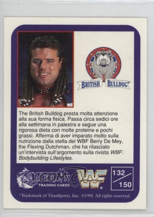 1991 Merlin WWF German The British Bulldog British Bulldog #132 v5j | eBay