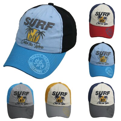 Baseball Cap SURF Sun Dad Hat Cotton Beach Catch The Wave Adjustable ...