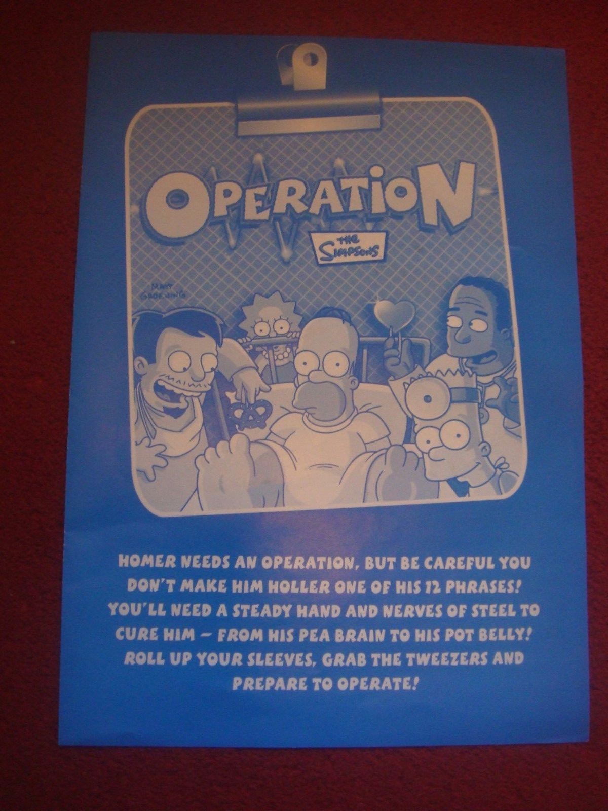 Hasbro Games The Simpsons Operation Game Spare Playing Pieces Body ...