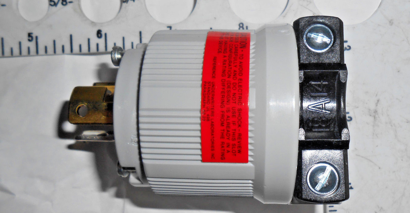 WC596/47-1 ARROW HART CONENCTOR PLUG 20 AMPS/ 125/250 VOLTS NEW OLD ...