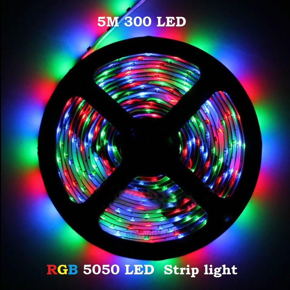 Bright 5050 RGB Waterproof SMD 300 LED Flexible Strip light 12V 5M 16 ...