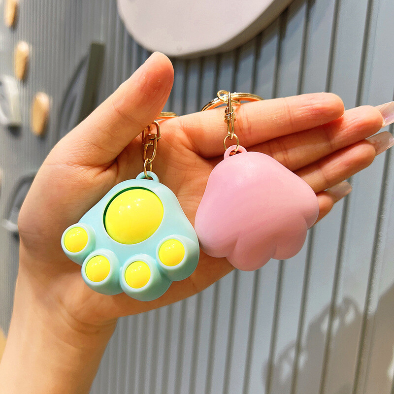Mini Massage Ball Keychain Cat Claw Pendant Cartoon Massage Tool Bag ...