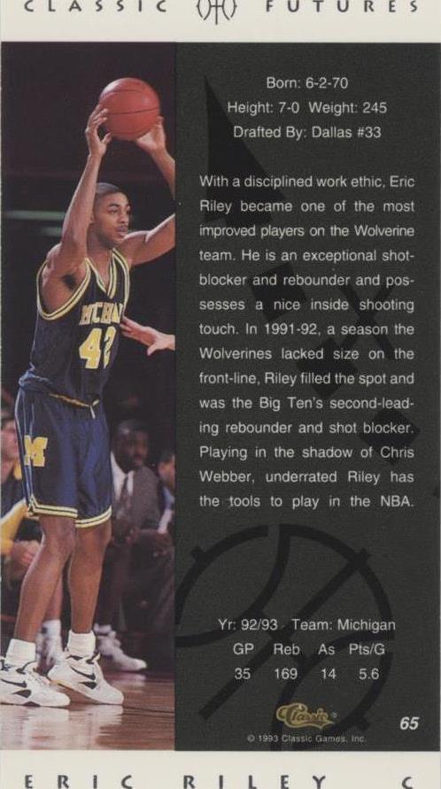 1993 Classic - #65 Eric Riley | eBay