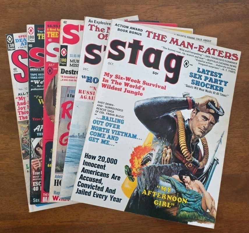 Stag Magazine, Lot Of 6, Oct68/De 68/Aug70/Jul71/Mar72 + Annual 1972 ...