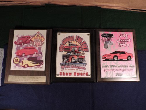 3 Vintage Auto Show Awards Wood Plaques Rat Rods Muscle Cars Liverpool ...