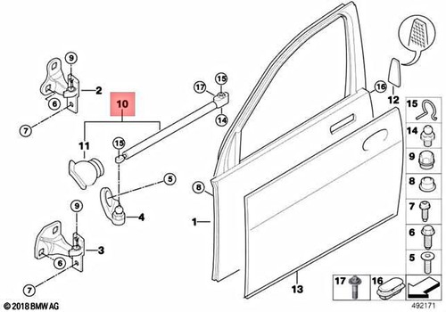 Genuine BMW E65 E66 Sedan Driver Door Check Left Front OEM 51217112443 ...