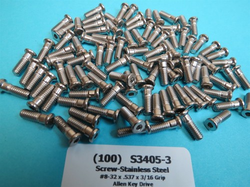 #8-32 x .537 Allen Key Hex Socket Screws Stainless Cessna Aircraft ...
