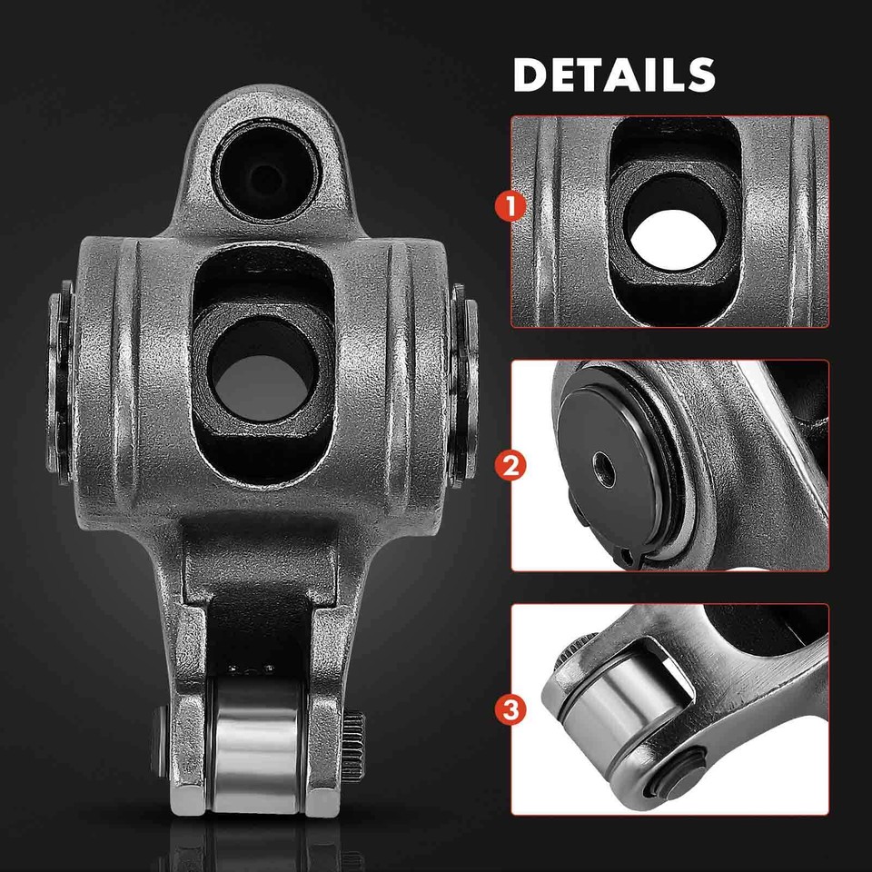 17-4PH Stainless Steel Rocker Arm for Chevy SBC 350 1.6 Ratio 3/8" Self ...
