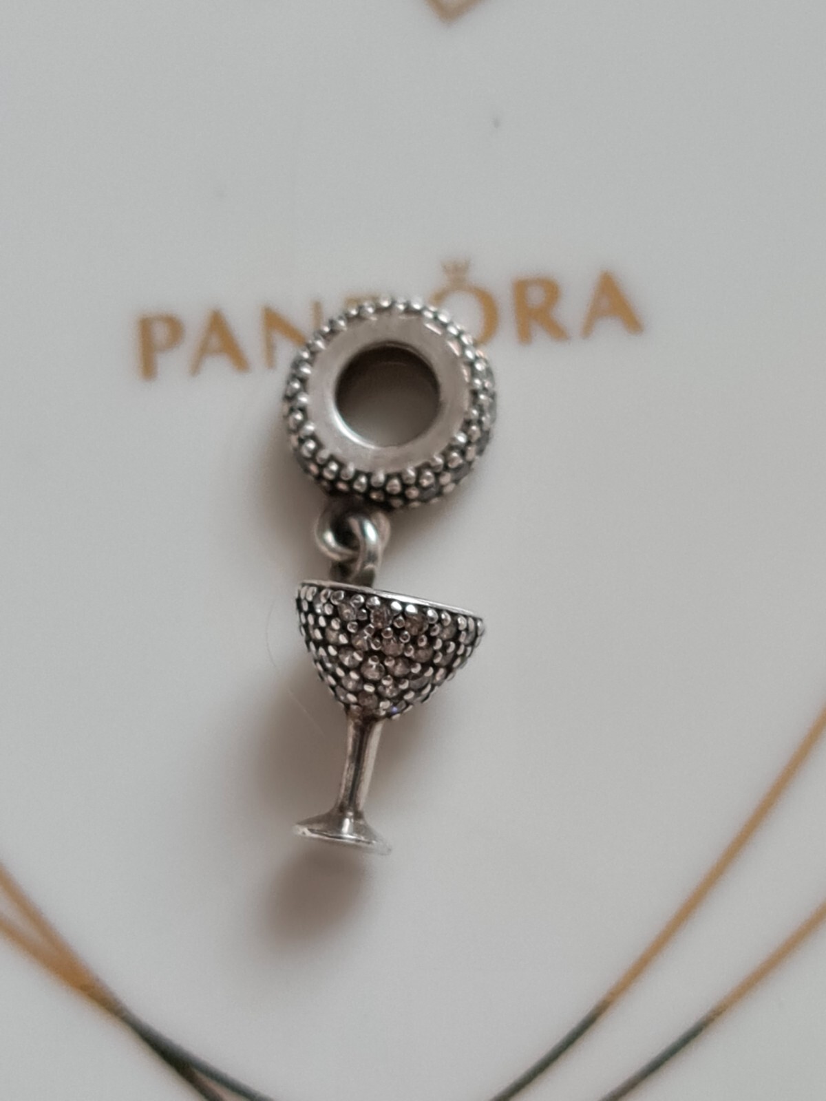 Pandora Pavé Cocktail Glass Dangle Charm # 791535CZ C… - Gem