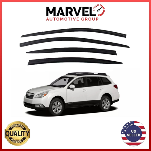 Black Window Vent Visor Rain Guard Deflectors for 2010-2014 Subaru ...