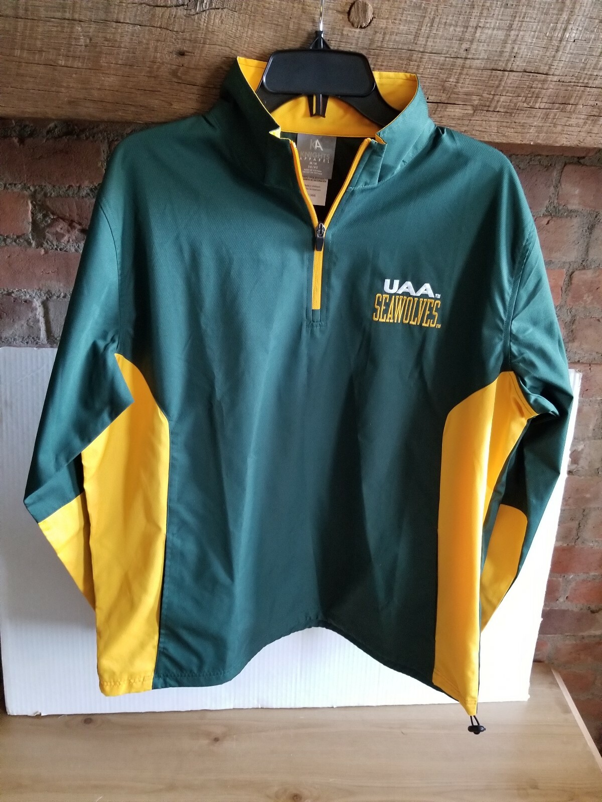 Alaska Seawolves Windbreaker Mens Size Medium Med half zip UAA Pullover ...