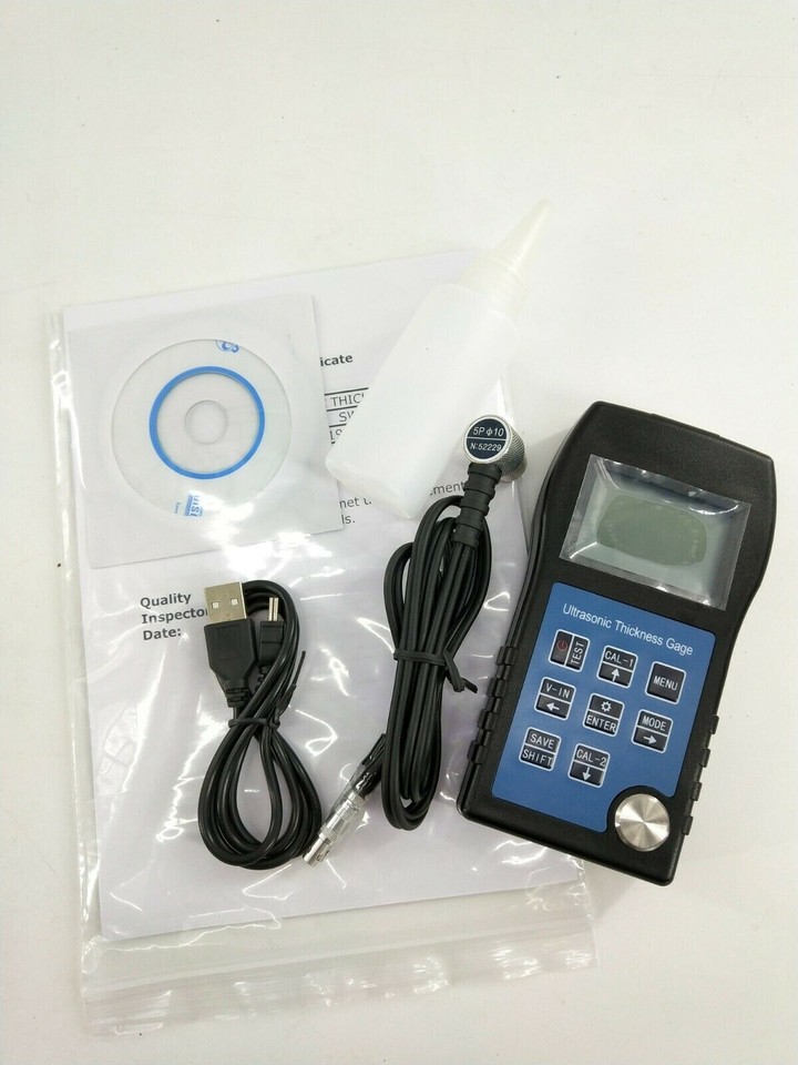Digital Ultrasonic Thickness Gauge Meter Tester with 0.65 to 500mm (in ...