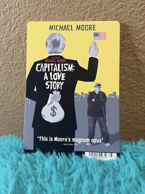 Capitalism : A love story AD BLOCKBUSTER VIDEO BACKER CARD 5.5"X8" NO ...