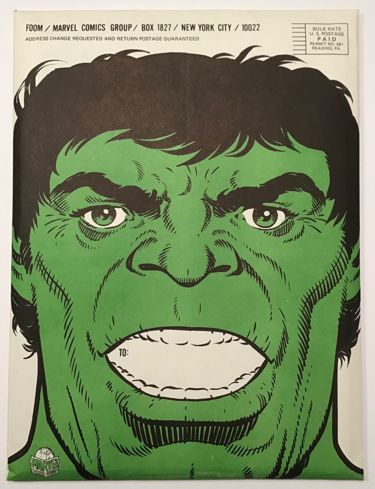 FOOM MEMBERSHIP KIT W/ 1 3 4 RARE HULK ENVELOPE & STERANKO SIGNED ...