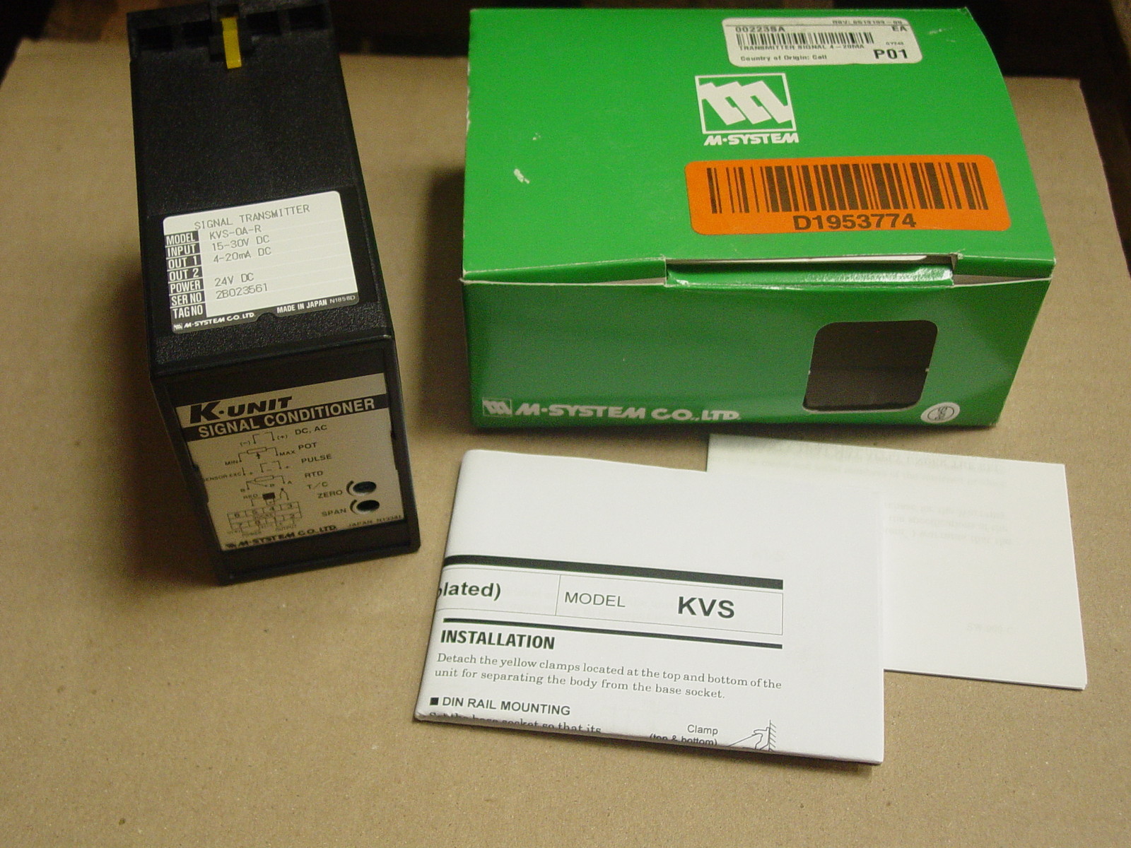 M-System KVS-0A-R Signal Transmitter 24V DC Input 15-30V DC Output 4 ...