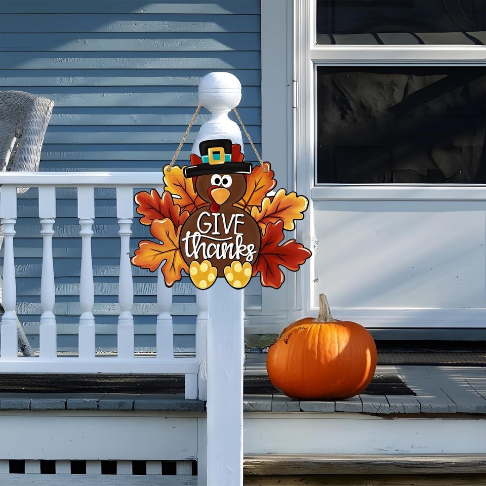 Thanksgiving Decor Fall Thankful Pumpkin Sign Decorations, Wooden ...